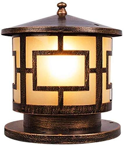 Post Lights Retro Post Light LED Pillar Lamps E27 Column Lights Outdoor Garden Pillar Lamp Sconce Porch Home Fence Boundary Villa Lighting (Size : M)