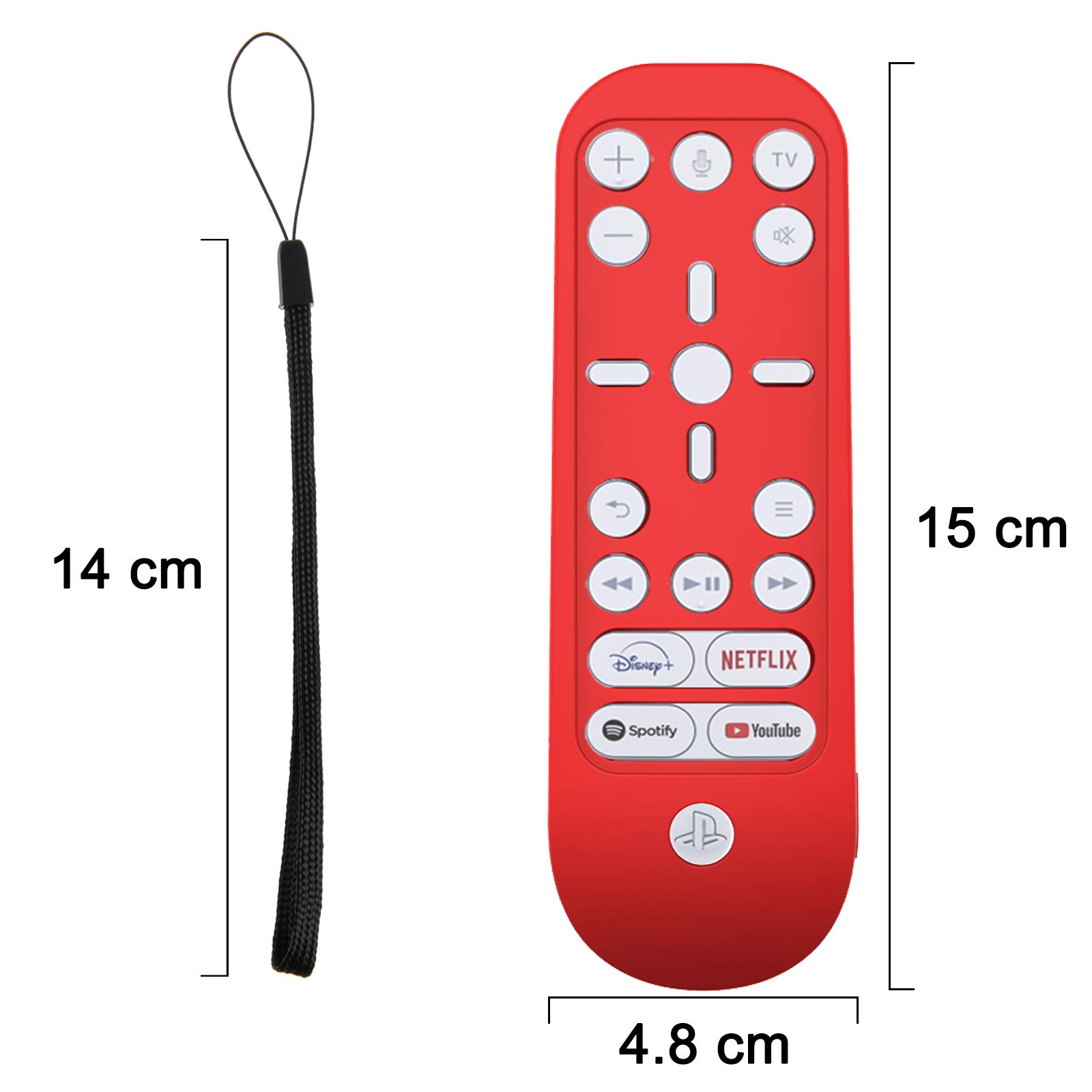 Seltureone Compatible for PlayStation 5 Media Remote Cover, Overall Full Body Silicone Protective Case Sleeve for PS5 Remote Control, Shock Absorption Washable, Red