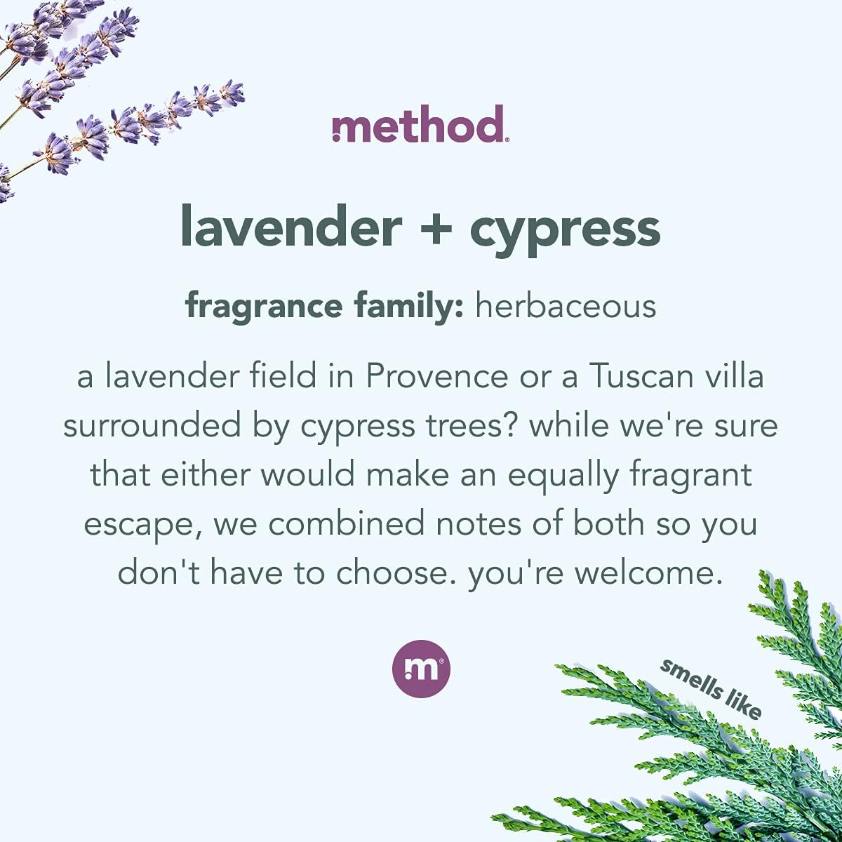Method Liquid Laundry Detergent, Lavender + Cypress, 66 Loads Per Bottle, Biodegradable Formula, Plant-Based Stain Remover, 53.5 Fl Oz (Pack of 1)