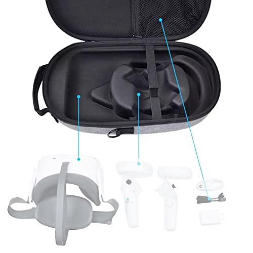 VR Accessory Case for PICO 4 All-in-One VR Headset with VR Gaming Headset and Controller Travel Protector Case Hard Storage Box