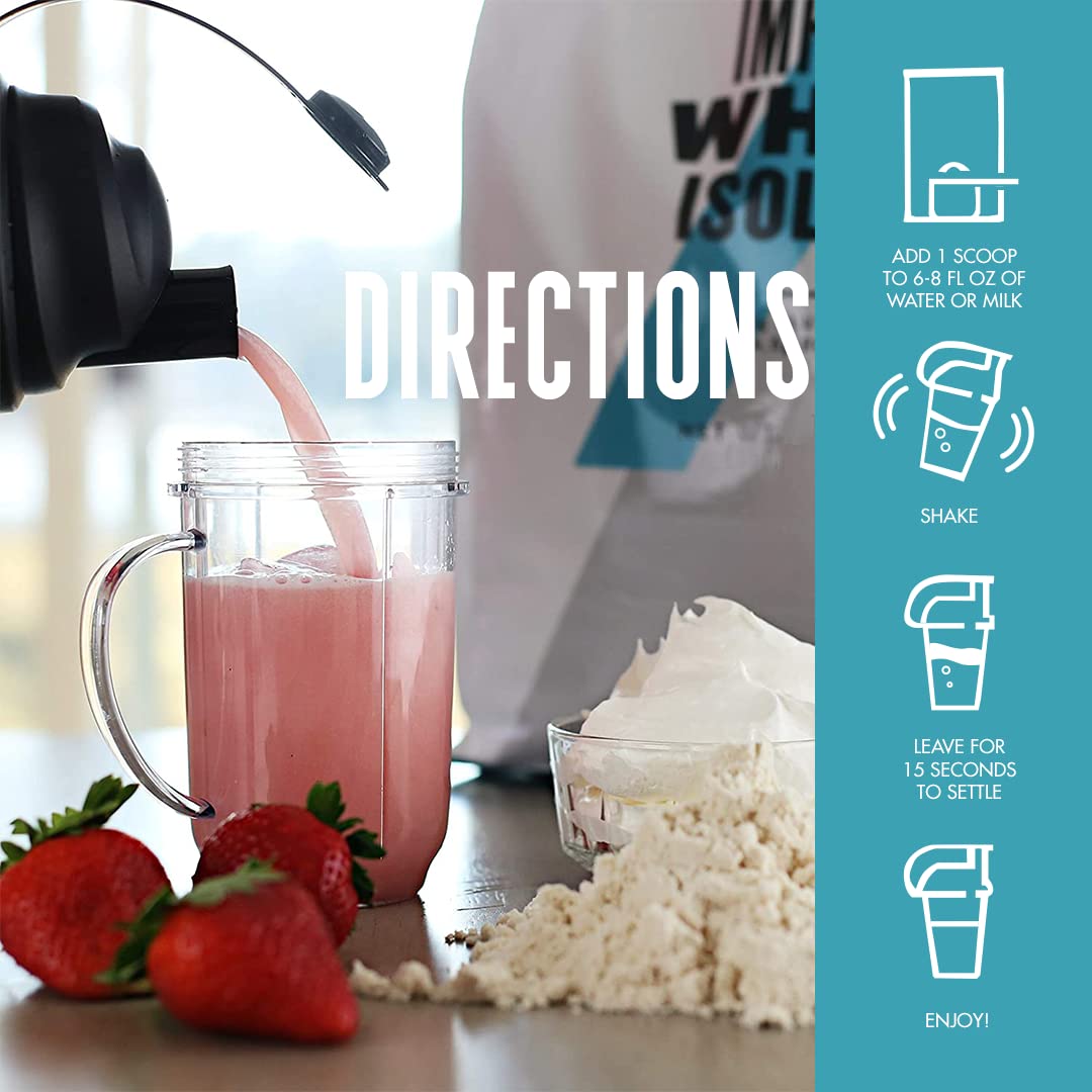 Myprotein Impact Whey Isolate Protein, Strawberry Cream, 2.2 lbs (40 Servings)