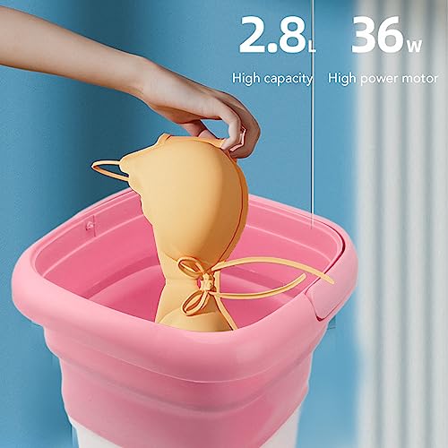 Mini Folding Washing Machine Multifunction High Speed Motor Deep Stain Removal Small Size Nursing Home Folding Washing Machine for Apartment (US Plug)