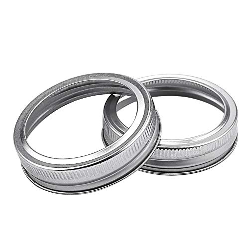 Tecmisse 40 Pieces Regular Mouth Mason Jar Replacement Rings, 70mm Silver Mason Storage Split-Type Lids Canning Jar Bands Leak Proof and Secure Mason Jar Caps