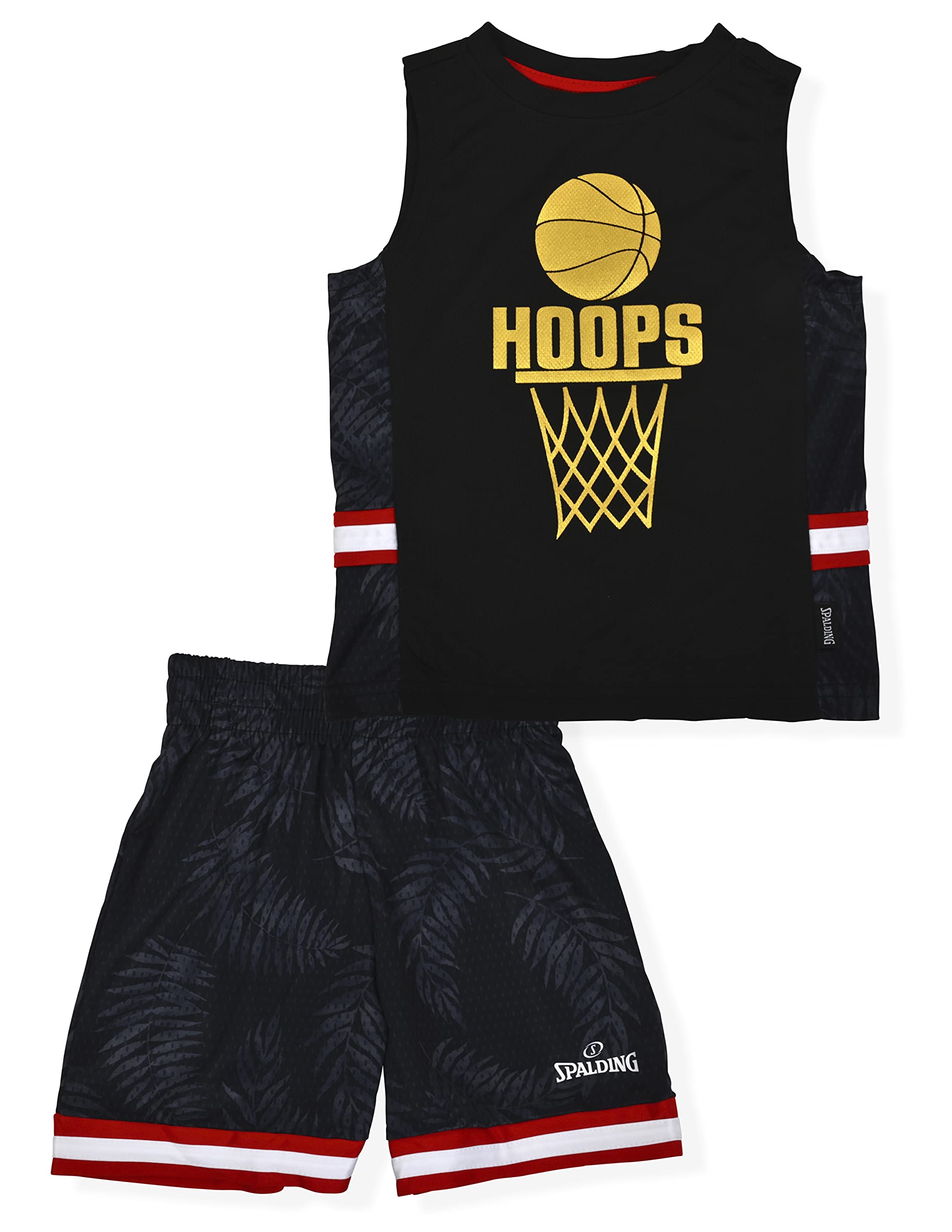 Spalding Boys Palm 2 PC Short Set, Black, 3T