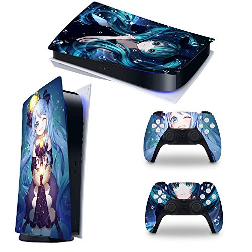 Playstation 5 Digital Edition Skin Set โ Singer Anime - HD Printing Vinyl Skin Cover Protective for PS5 Digital Edition Console and 2 PS5 Digital Edition Controller