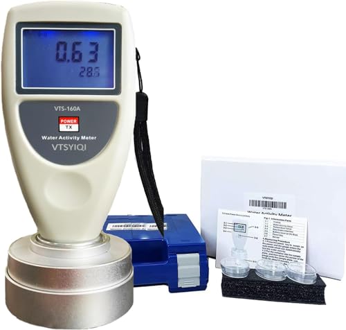 VTSYIQI Water Activity Meter Smart Food Water Activity Meter For Food Water Activity Meters Monitor With Range 0 to 1.0AW Accuracy 0.02aw LCD Digital Display