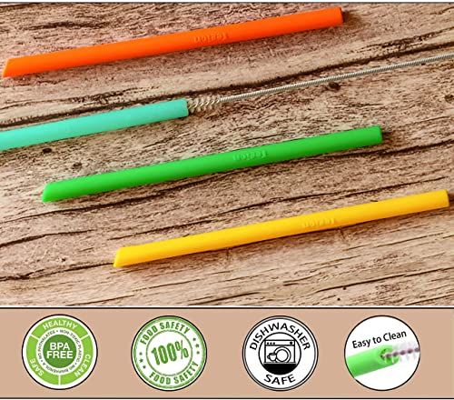 Tegion Thin Short Reusable Toddlers& Kids Silicone Straws for The First Years Take & Toss Spill Proof Straw Cup,10-14 oz Small Tumbler (Girls Color)
