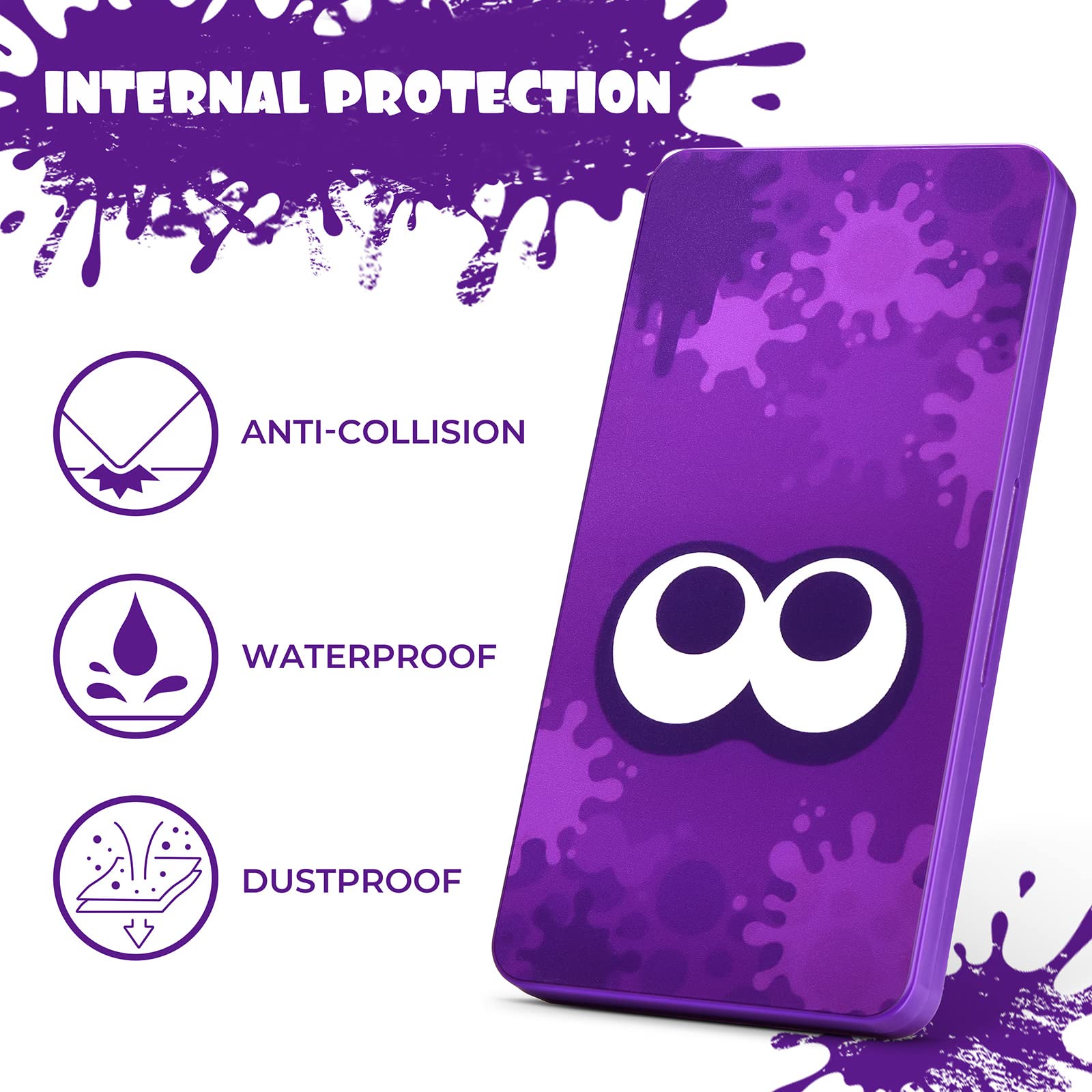 Switch Game Case Compatible with Switch Games & Micro SD Cards, FUNLAB Switch Game Holder Cartridge Case with 24 Game Card Storage - Purple