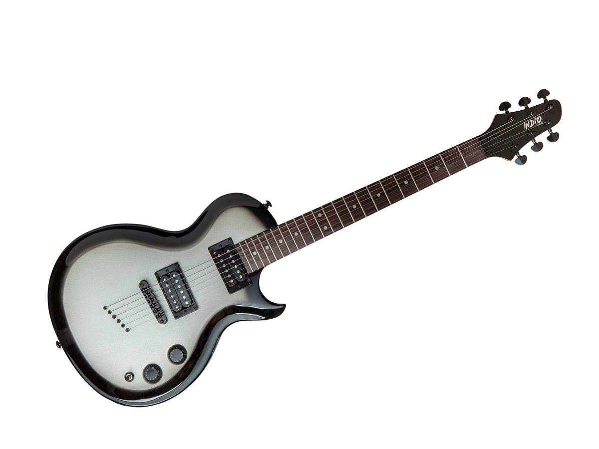 Monoprice Indio 66 Classic Electric Guitar - Silver Burst, With Gig Bag (610366)