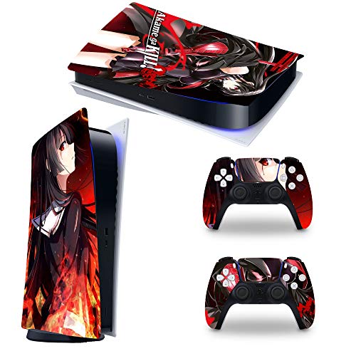 playstation 5 Skin Set – Japan Girl Anime - HD Printing Vinyl Skin Cover Protective for PS5 Console and 2 PS5 Controller ( Only fit PlayStation 5 regular)