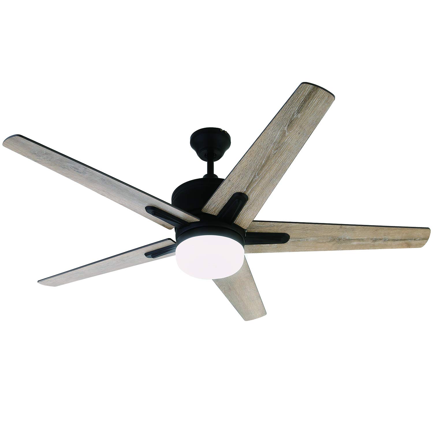 Nocolliny Industrial-Rustic Ceiling Fan 52" with Dimmable LED, Remote Control, Reversible Blade