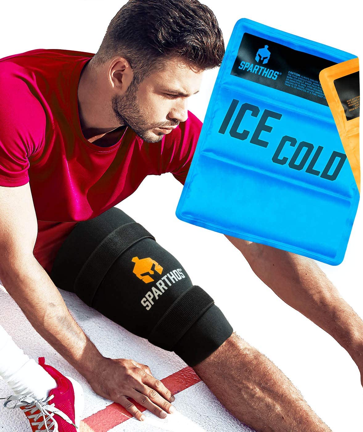 Sparthos Sacroiliac Si Hip Belt [Size Regular - Black] Ice Packs for Injuries [Size Large + Cover]