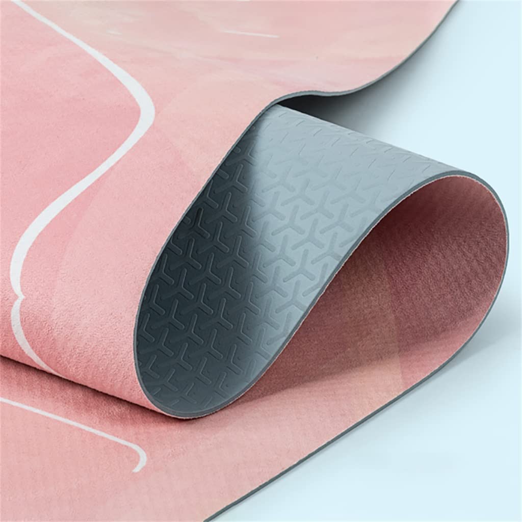 SHZBCDN TPE Rubber Yoga Mat Portable Folding Fitness Mat with Position Line Blanket (Color : B, Size : 186 * 68cm)
