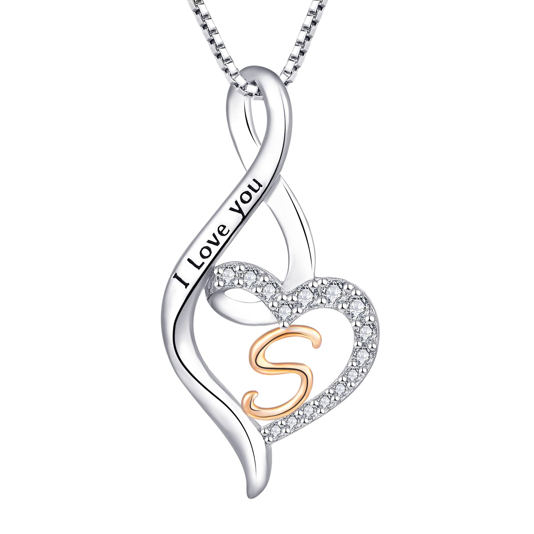 STARCHENIE Infinity Initial Necklace 925 Sterling Silver J Letter Necklace for Women Birthday