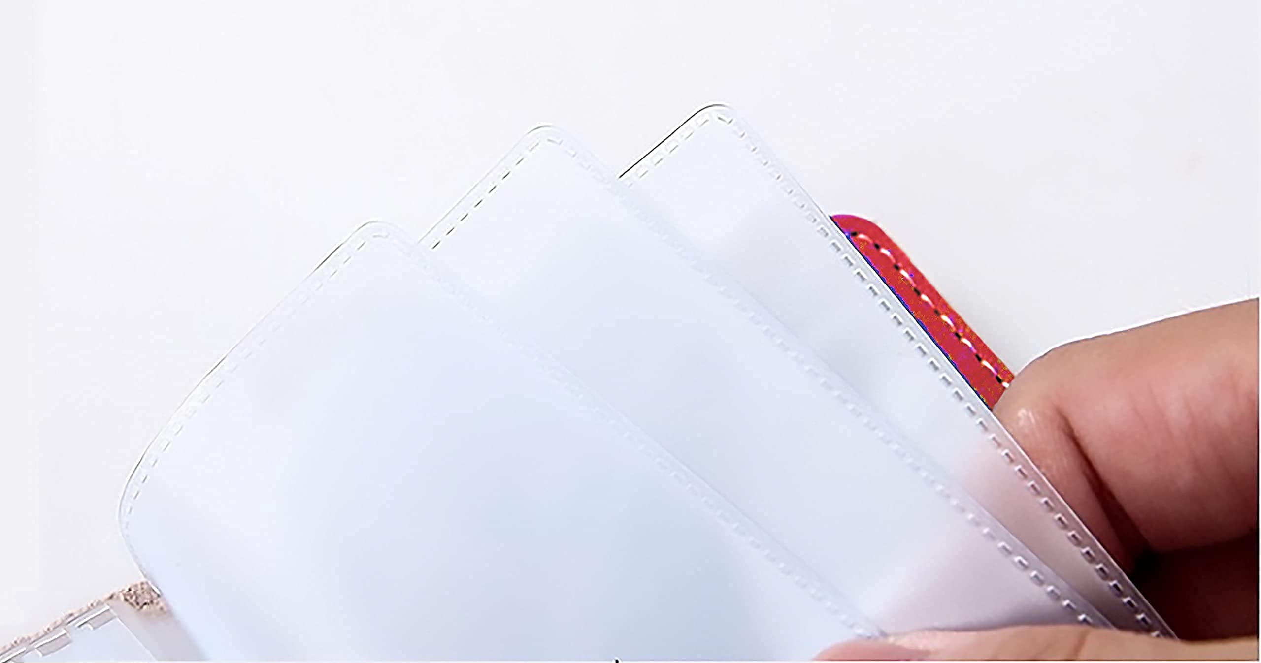 Sanzeon Credit Card Holder Wallet, PU Leather Business Card Organizer with 26 Card Slots, Debit Card Protector Organizer Case (Red)