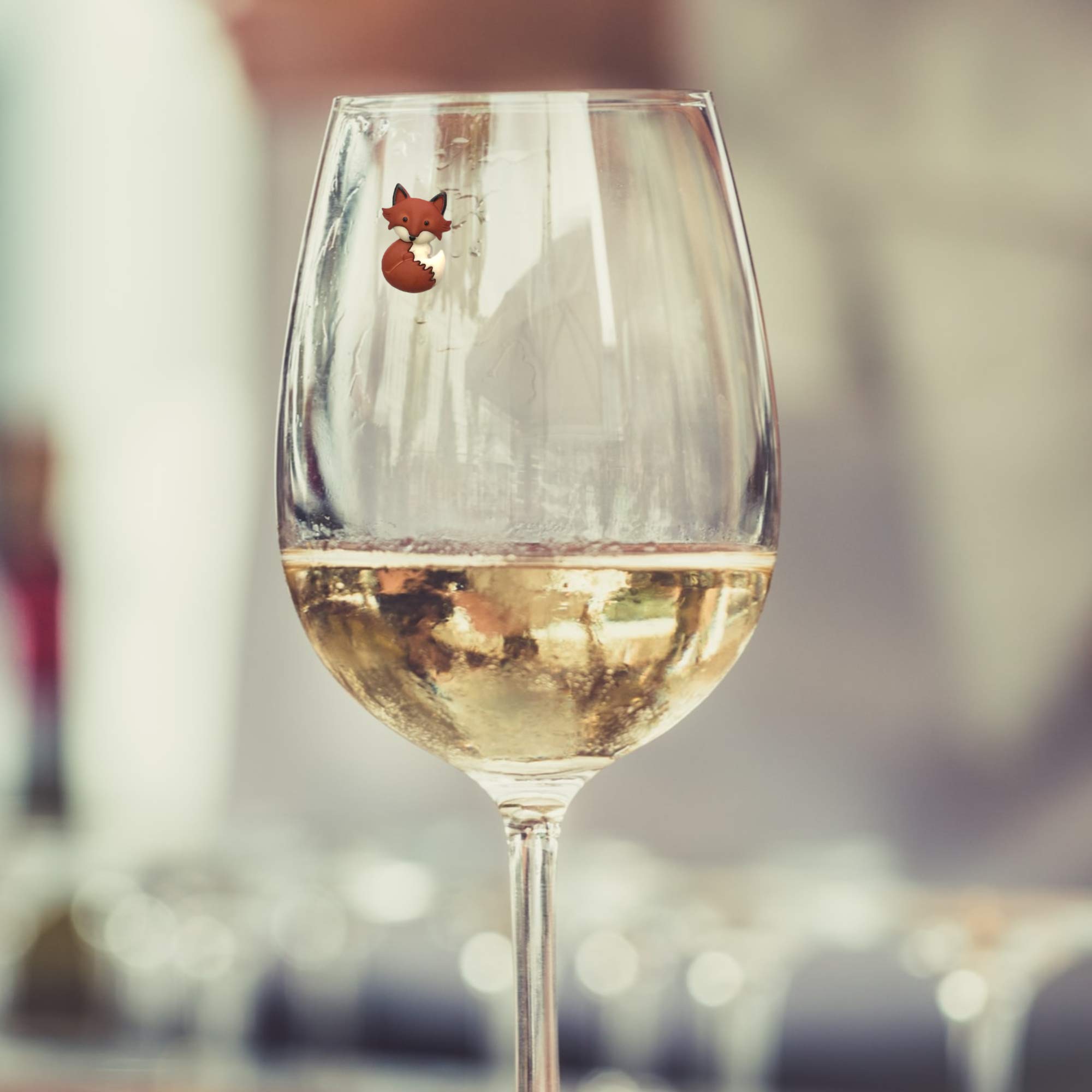 Simply Charmed Fox and Owl Wine Glass Charms - Magnetic Drink Markers for Regular or Stemless Glasses