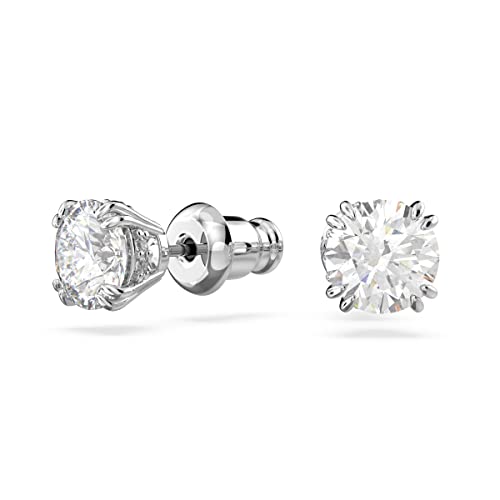 SWAROVSKI Constella Pierced Stud Earrings, White Crystals on a Rhodium Finish Setting, Part of the Constella Collection