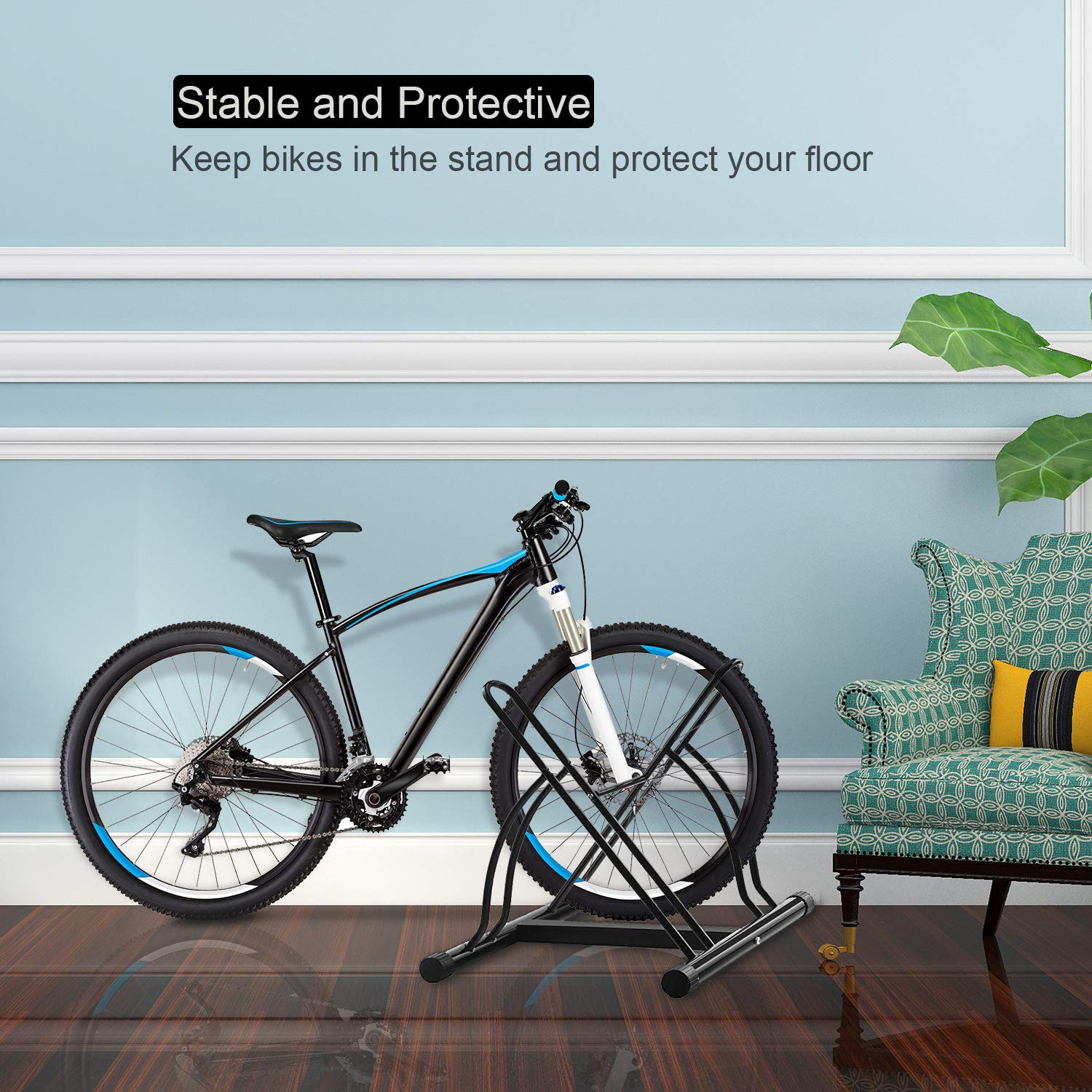 ONETWOFIT Bike Racks 2-Bike Floor Stand Bicycle Cycle Stand Garage Bicycle Storage Packing Rack for Indoor and Outdoor Using