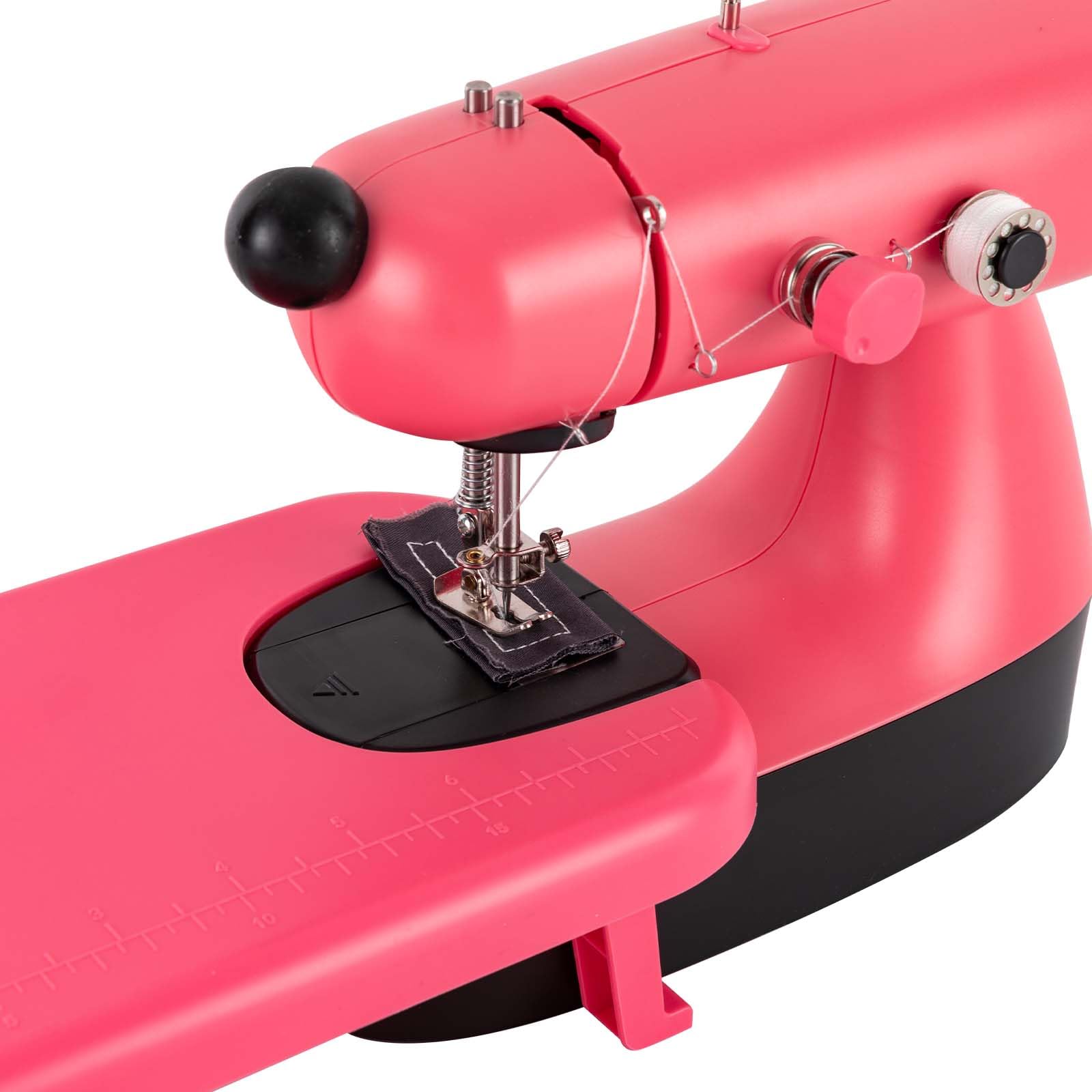 Mini Sewing Machine, Electric Countertop Sewing Machine with Extension Table, 2 Control Modes, Adjustable Tightness, Pink
