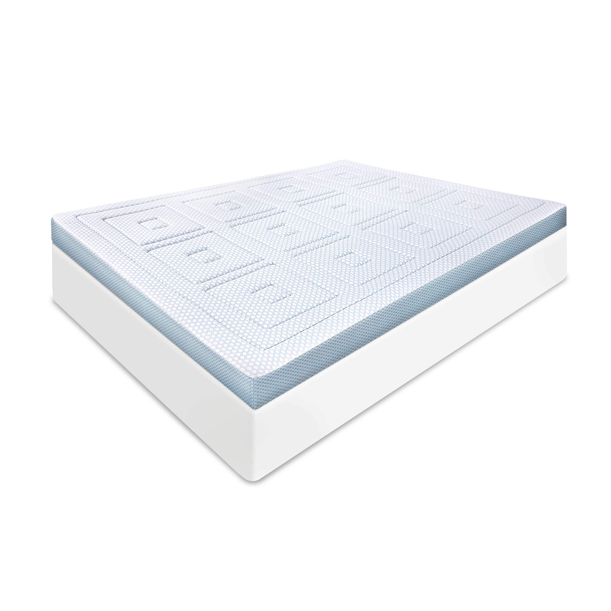 SensorPEDIC 3-Inch Gel-Infused Memory Foam Mattress Topper - Twin XL, White