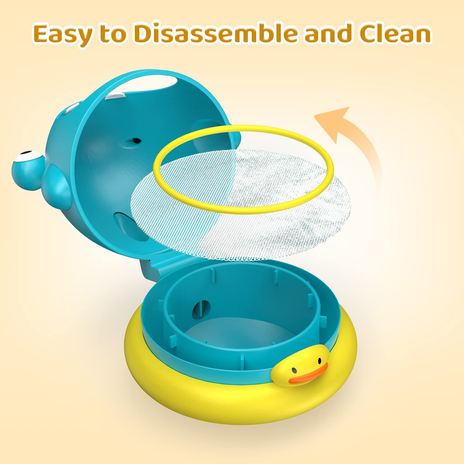 Upgraded Bath Toys for Toddlers 3+, Cute Shark Kids Bath Toys, Manually Bath Bubble Maker for Bathtub with More Safety and Interactivity
