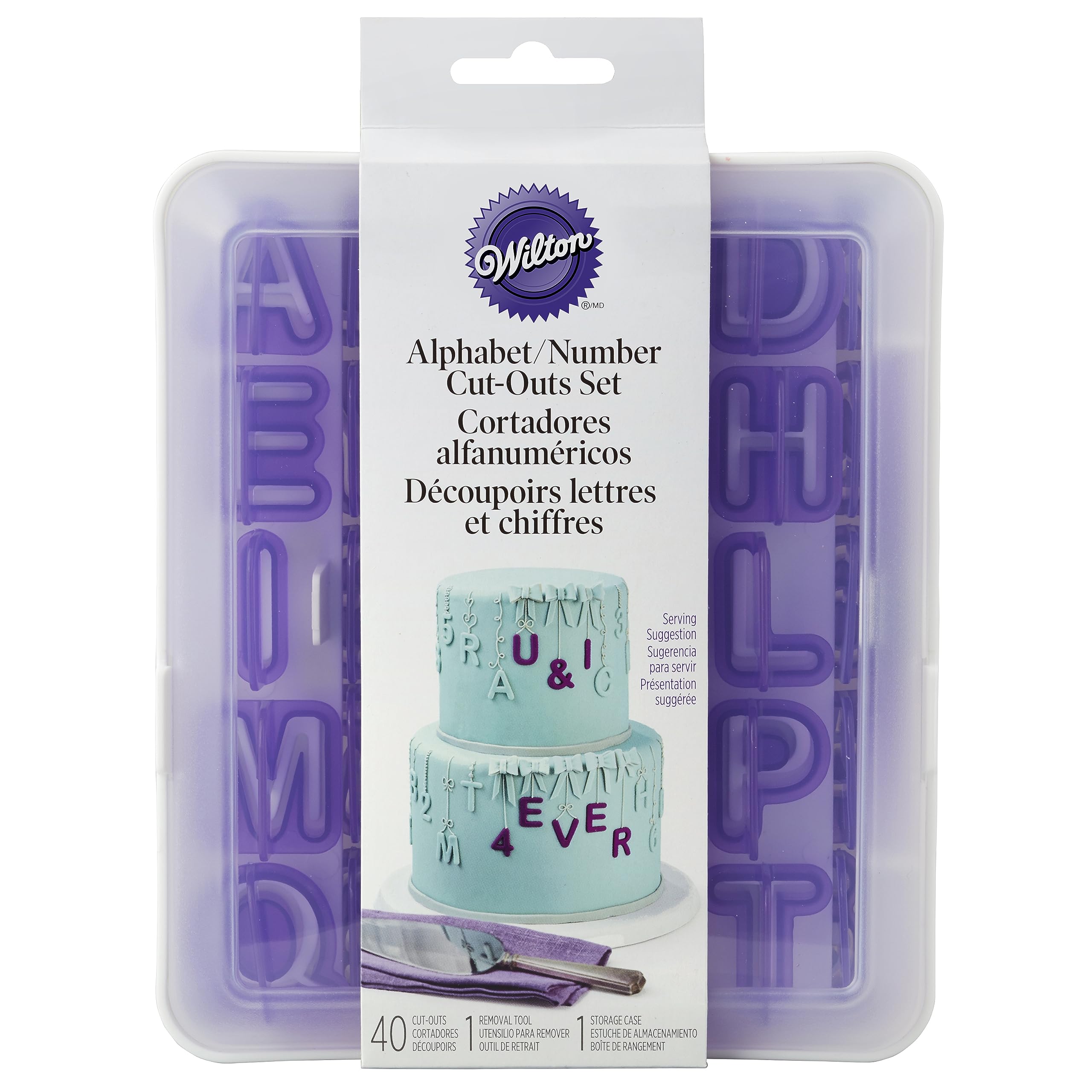 Wilton Fondant Letter and Number Stamp Set - Small Plastic Fondant Cutters Make It Easy to Press Out Shapes to Personalize Your Treats with Letters and Numbers, 42-Piece