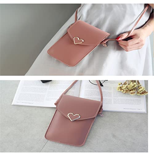 WYFDP for Women Touch Screen Cell Phone Purse Smartphone Wallet Shoulder Strap Handbag PU Leather Casual Solid Crossbody Bags (Color : E, Size : 1ps)