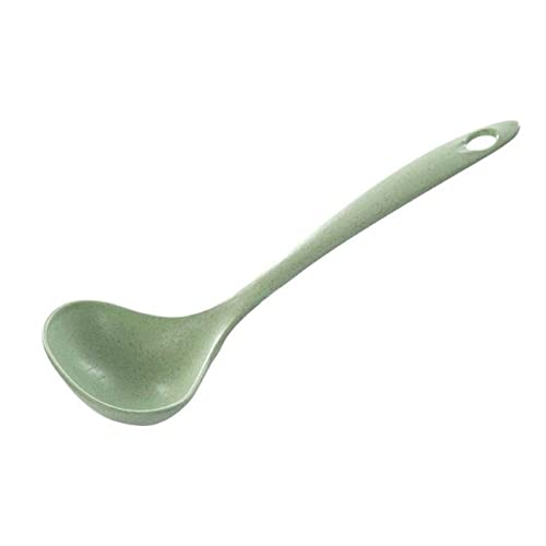 MABSSI Soup Ladle Long Handle Kitchen Spoon Green Healthy Cooking Scoop Household Sauce Spoons Utensils (Color : Green)