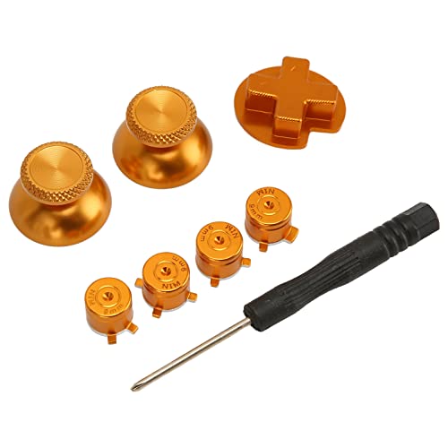 Thumbsticks Analog Bullet Button, Aluminum Custom Metal Replacement Joystick Thumb, Metal Buttons Hats Spare Parts PS4 Accessories for Switch Pro