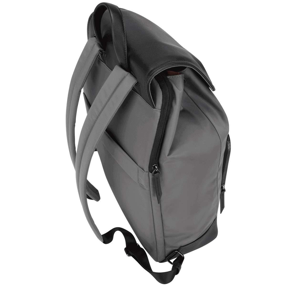 Targus Newport Drawstring Travel and Commute Backpack, Sleek Professional Design with Water-Repellent Nylon, Magnetic Secure Closure, Protective Sleeve fits 15-Inch Laptop, Gray (TSB96404GL)