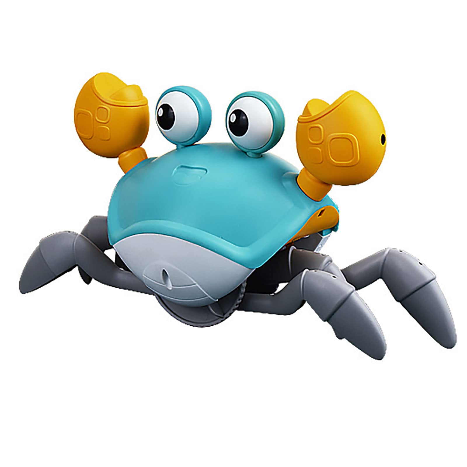 Weiei Crawling Crab Baby Toy, Tummy Time Crab with Music and LED Light, Dancing/ Moving Crab, Automatically Avoid Obstacle Toddler Interactive Moving Crab Baby Toy for Babies Kids, (Green)