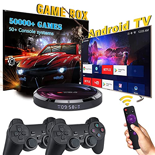 TTXP Retro Video Game Console, Super Console Built-in 3(EmuELEC/Android/CoreELEC)-in-1 System,4K UHD Output,Support PS1/PSP/NES/SEGA Saturn, Gifts for Men Who Have Everything