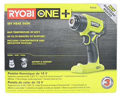 Ryobi 18-Volt ONE+ Lithium-Ion Cordless Heat Gun (Tool Only) P3150 (Renewed)