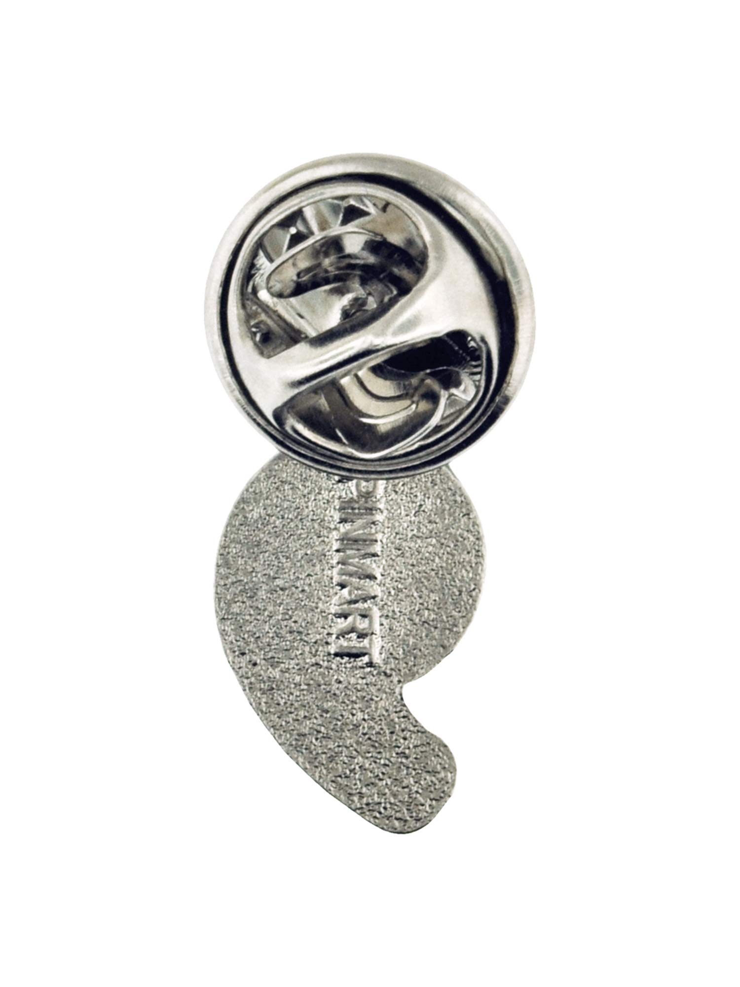 PinMart Semicolon Mental Health Awareness Pin β Silver Plated Black Enamal Lapel Pin for Suicide Awareness and Prevention - Secure Clutch Back for Hats, Scarves and Backpacks