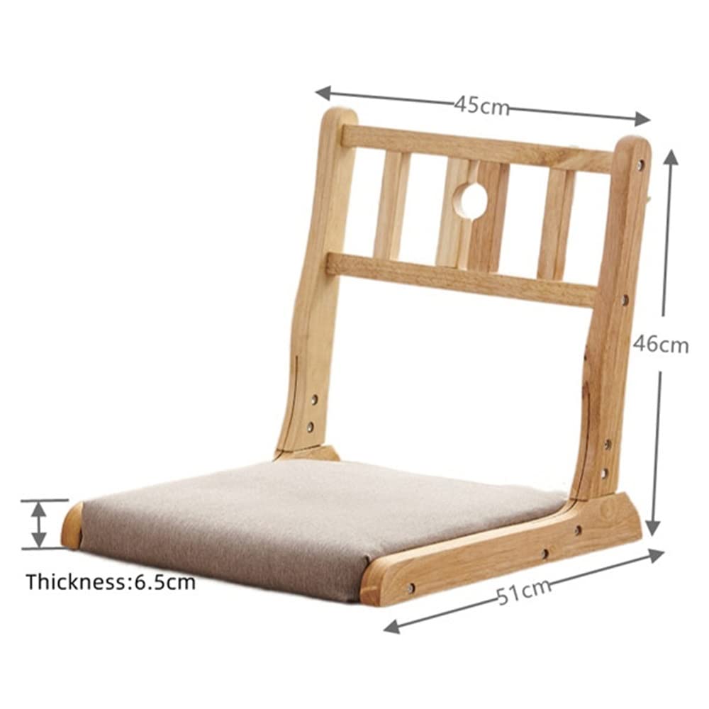 WYKDD Tatami Chair with Back Support Meditation Floor Seating for Living Room Balcony Foldable Portable Legless
