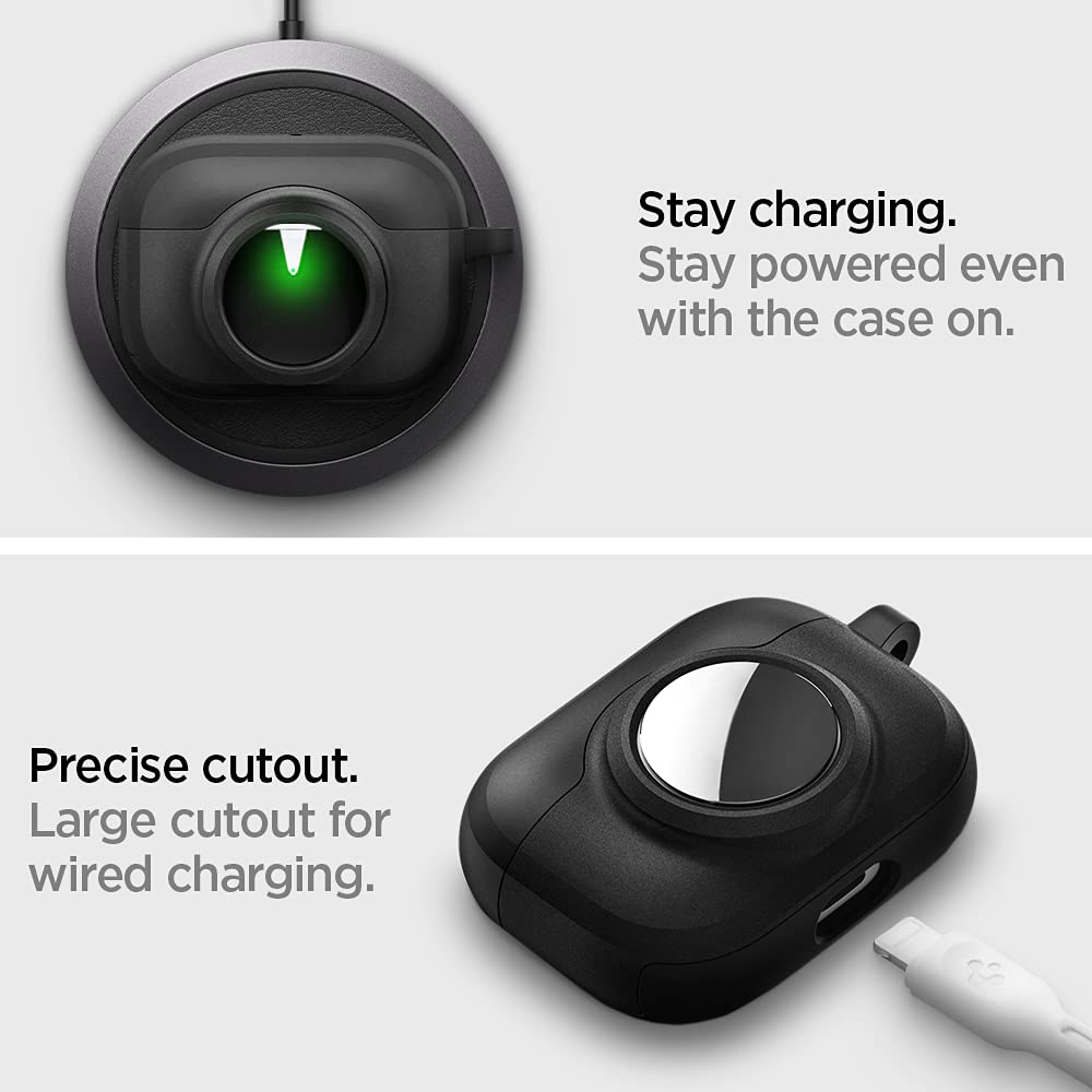 Spigen Tag Armor Duo Designed for Airpods Pro Case and AirTag Case Cover with Keychain [Dual Layer Solid Protection] - Military Green