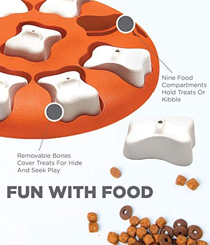 robots master for Nina Ottosson by Outward Hound Dog Smart Orange Interactive Treat Puzzle Dog Toy