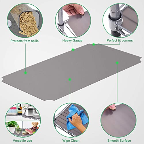 Slendor Wire Shelf Liner Value Pack of 5 Heavy Duty Waterproof Non-Adhesive Industrial Strength Plastic Mats for Tier Shelving Unit, 18 x 48 Inch Gray