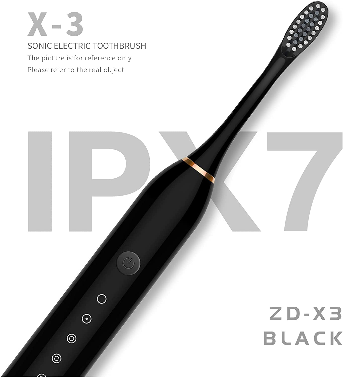 Yevheniys Sonic Electric Toothbrushes USB Rechargeable Ultrasonic Tooth Brush with 4 Brush Heads 6 Cleaning Modes and Smart Timer IPX7 Waterproof Cleaning Toothbrushes for Adults and Kids (Black)