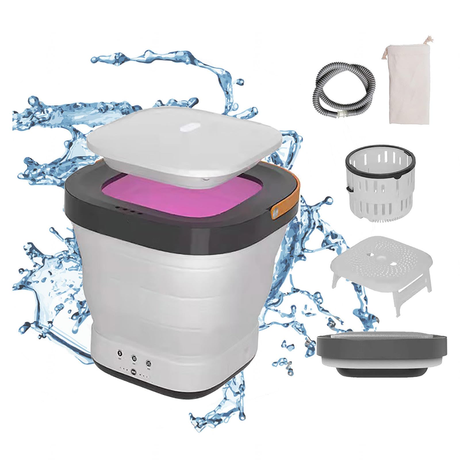 Mini Washer and Dryer Combo Portable with 60/80℃ Drying and UV, Mini Washer and Dryer Combo Portable 4D Wave Wheel,High Power for small rooms,camping,RV travel,White