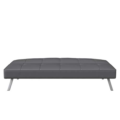 Serta Rane Vegan Leather Futon, 66.1" W x 33.1" D x 29.5" H, Dark Gray