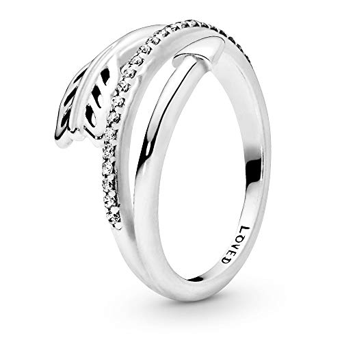 Pandora Wrap-Around Arrow Ring - Sterling Silver Ring for Women - Layering or Stackable Ring - Gift for Her - Sterling Silver with Clear Cubic Zirconia - Size 7.5