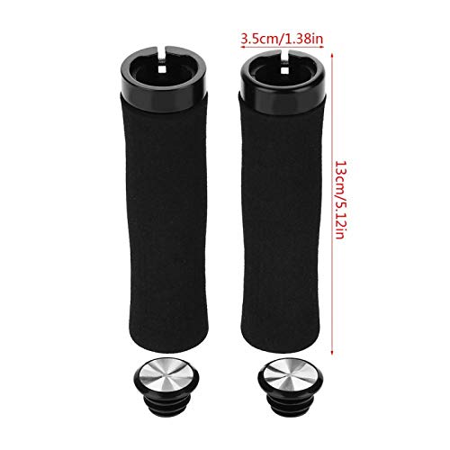 SALUTUYA Cycling Handle Bar End Covers Accessory,for Cycling(Black Black Ring)
