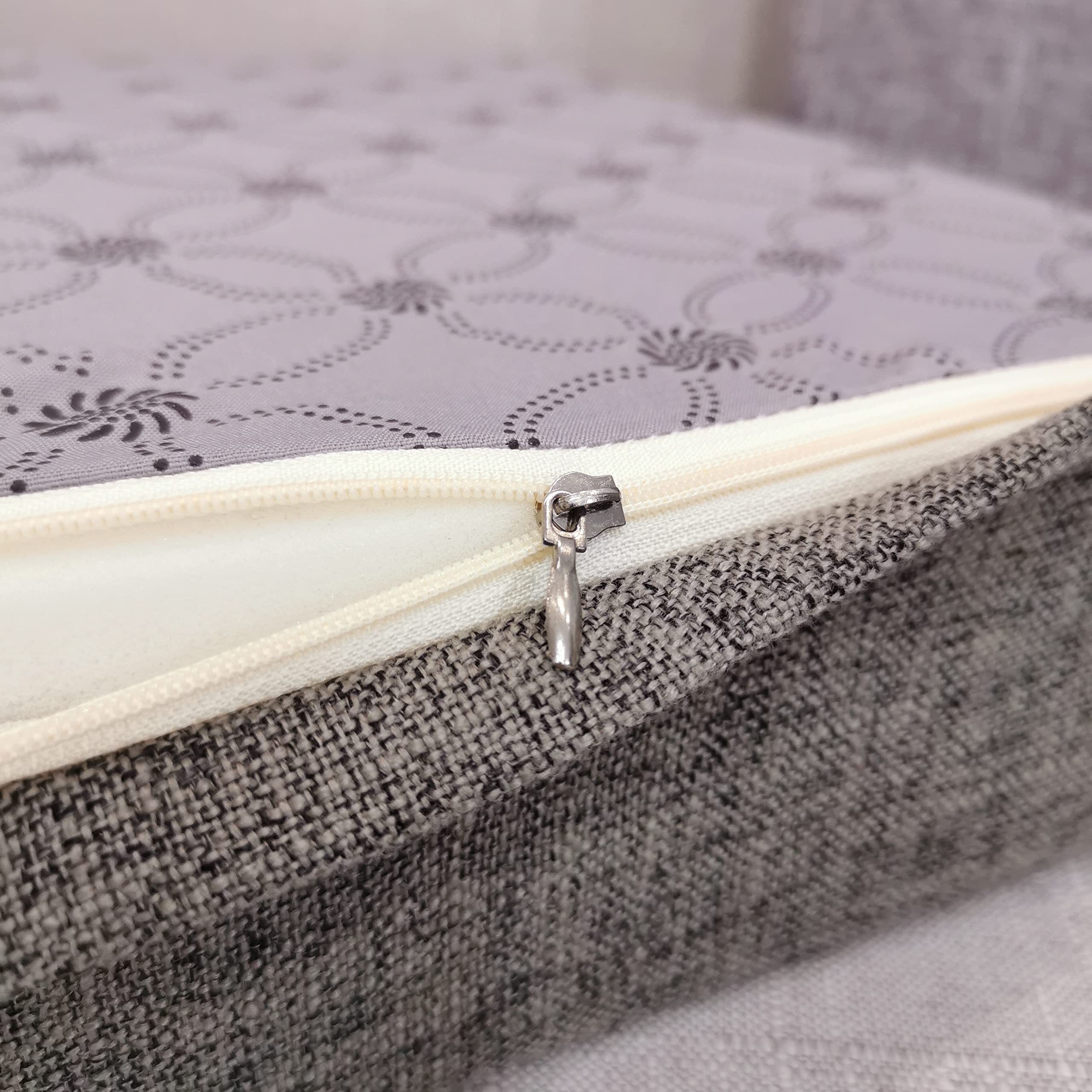SINCERE Custom Bench Cushion for Indoor Furniture, Bay Window Seat Cushion, Bespoke Bench Pillow, Fireplace Hearth Cushion, Non-slip Chair Pad Couch Sofa Foam Cushion Replacement, Swing Cushion, Gray