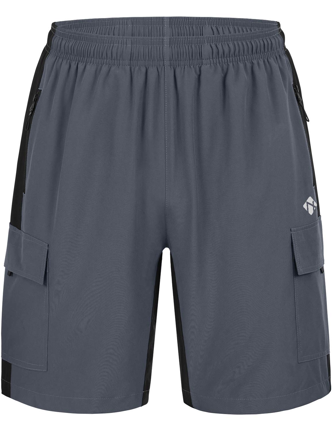NOMINATE Mens Mountain Bike Shorts 3D Padded MTB Bicycle Cycling Shorts with Pockets Lightweight Quick Dry Grey