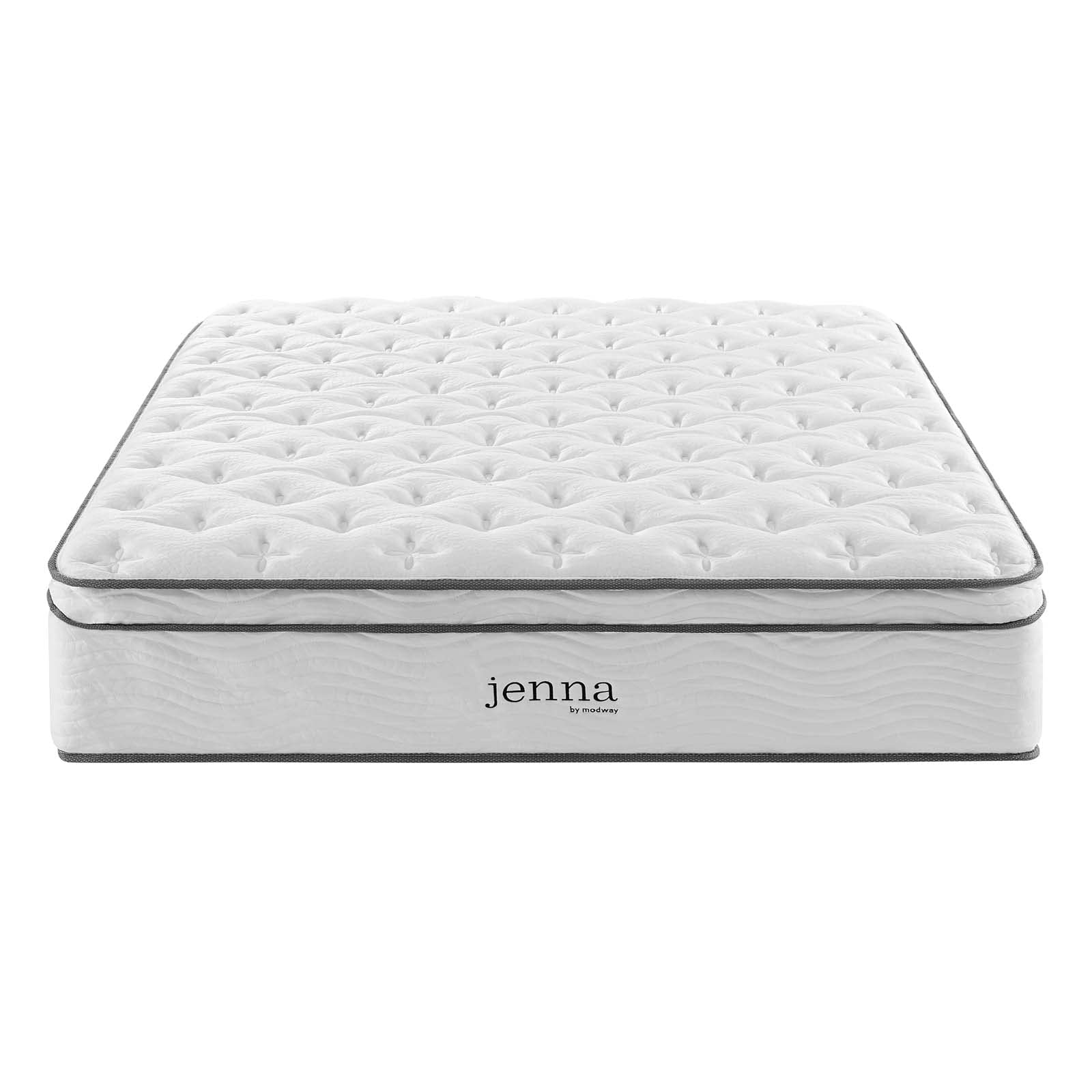 Modway Jenna 14β Innerspring and Memory Foam King Mattress With Individually Encased Coils, White