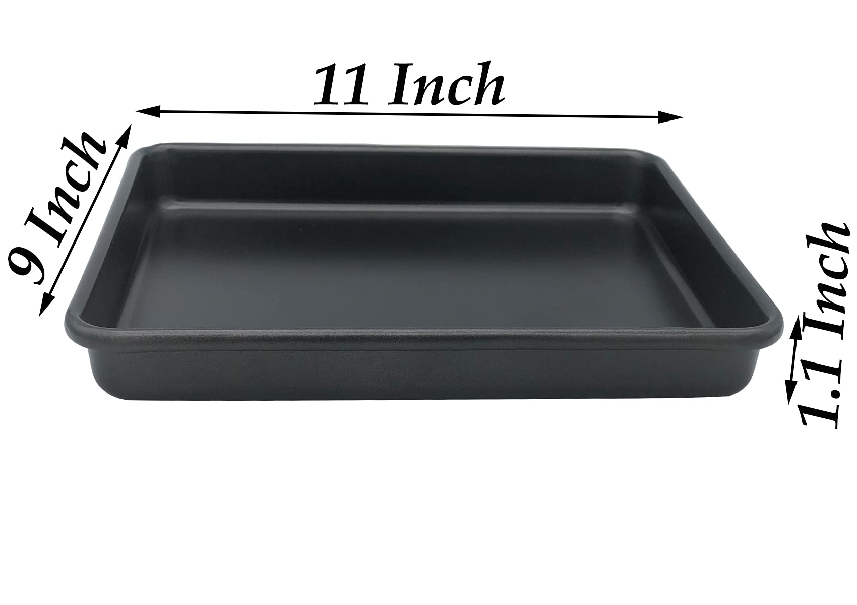 Small Cookie Sheets 11X9 Inch 2Pcs Mini Baking Pan Toaster Oven Tray Nonstick Thicken Brushed Carbon Steel Magnetic No Warp 1 to 2 Person Bakeware By HYTK