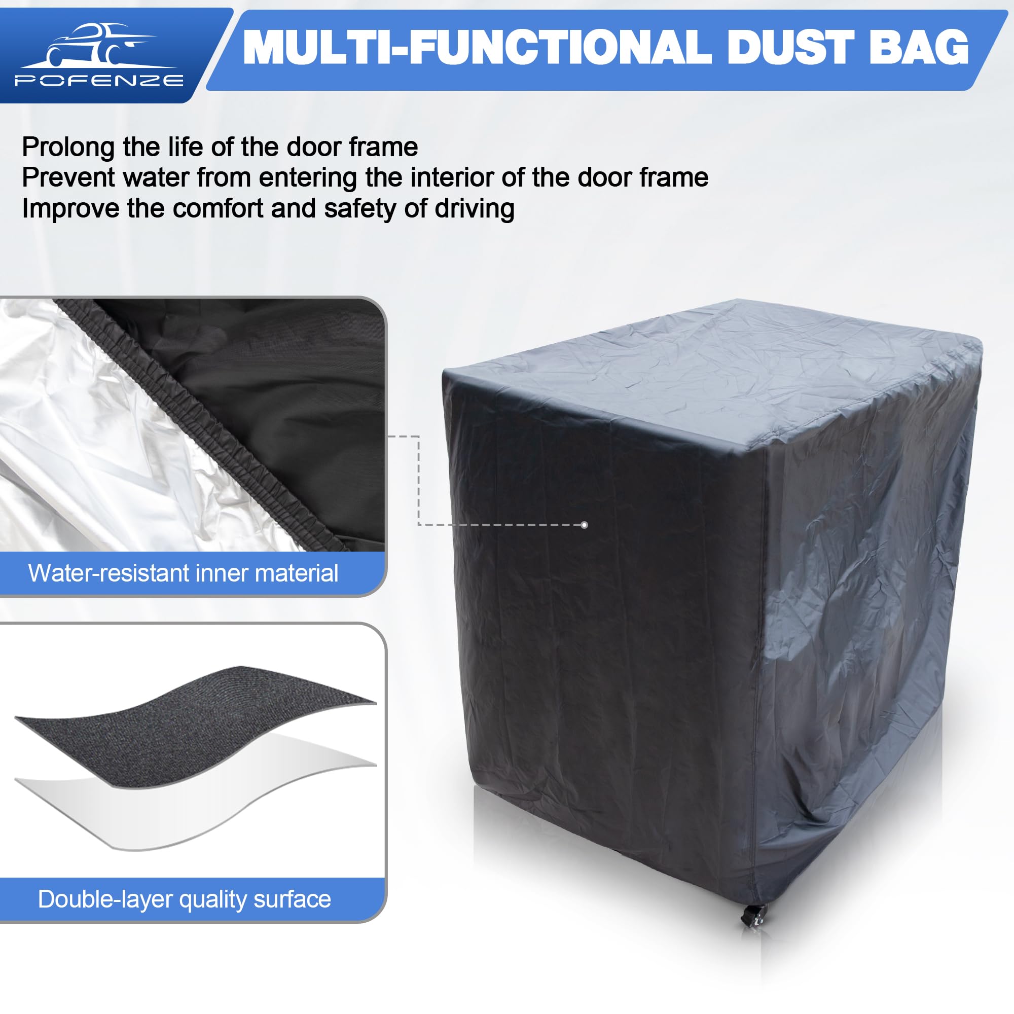 POFENZE Door Storage for Jeep Movable Door Hangers with Dust Bag for 2/4 doors Jeep Wrangler TJ YJ JK JL Gladiator JT 1987-2023