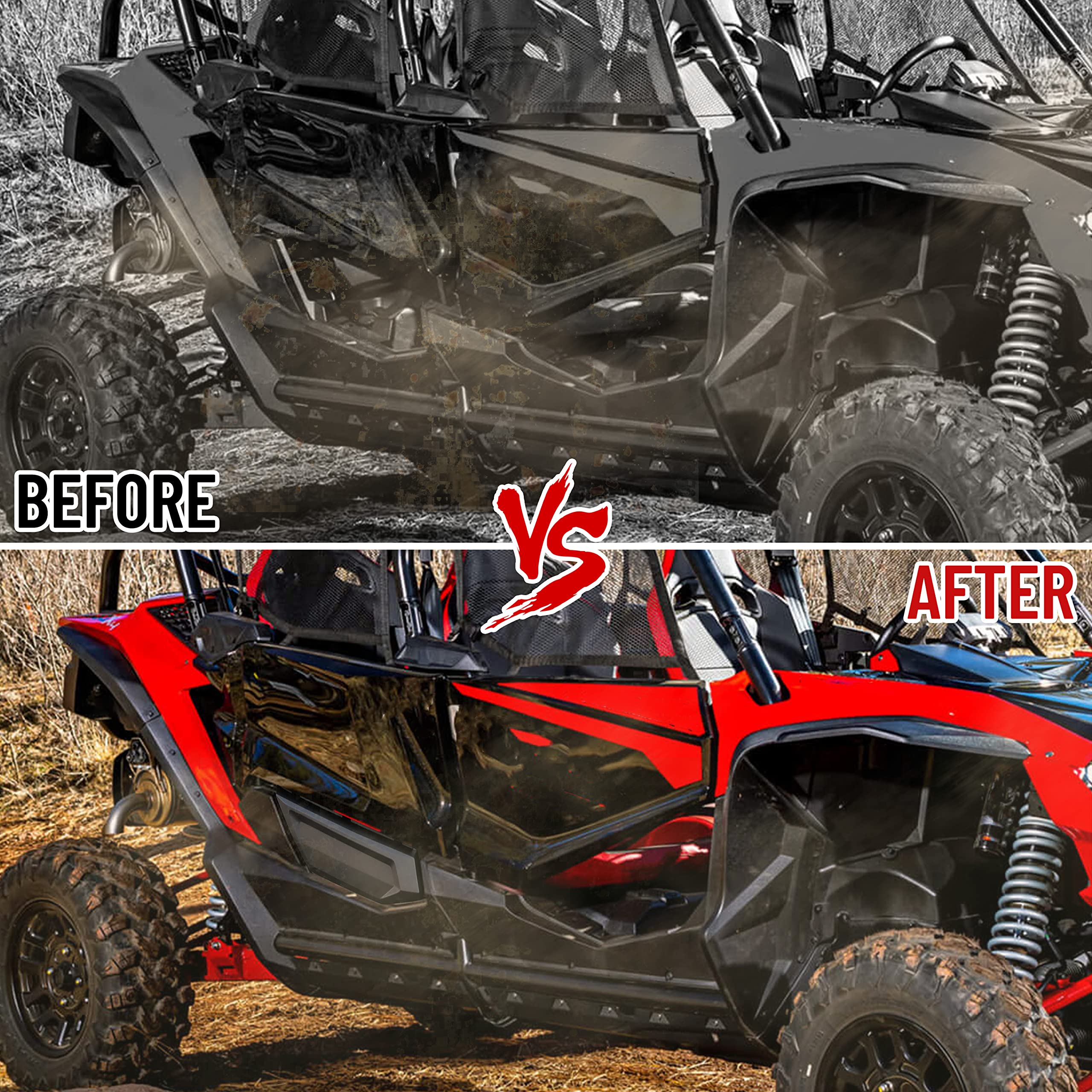 SAUTVS Lower Door Panels for Talon, Rear Lower Door Inserts with Built-in Frame for Honda Talon 1000X-4 2019-2024 Accessories, Plastic Lower Half Door Panels Replace #08P71-HL7-A20