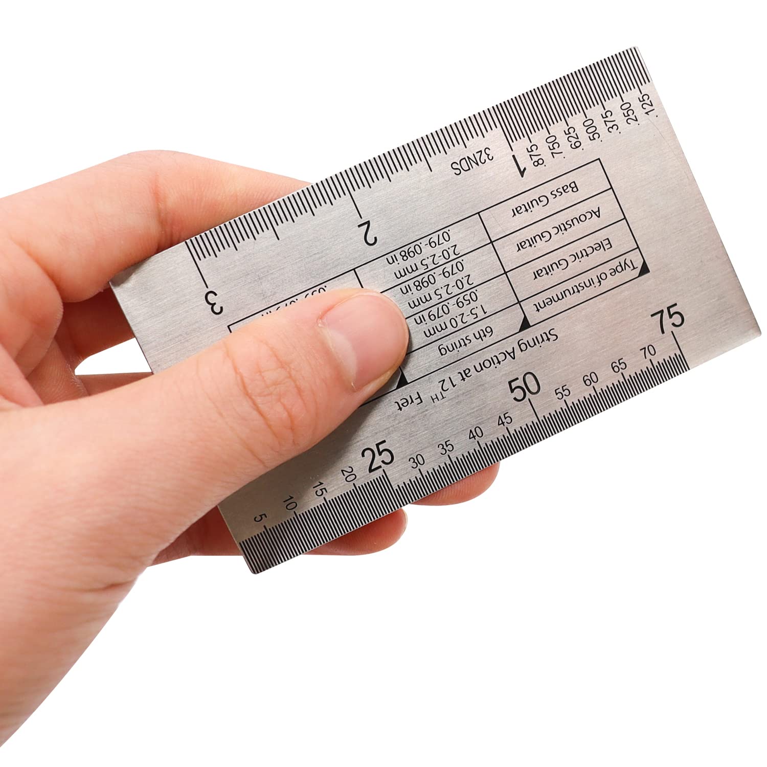 Taiss String Action Ruler,String Action Gauge Ruler Tool,Guitar String height Gauge For Acoustic Guitar and Electric Bass F-073